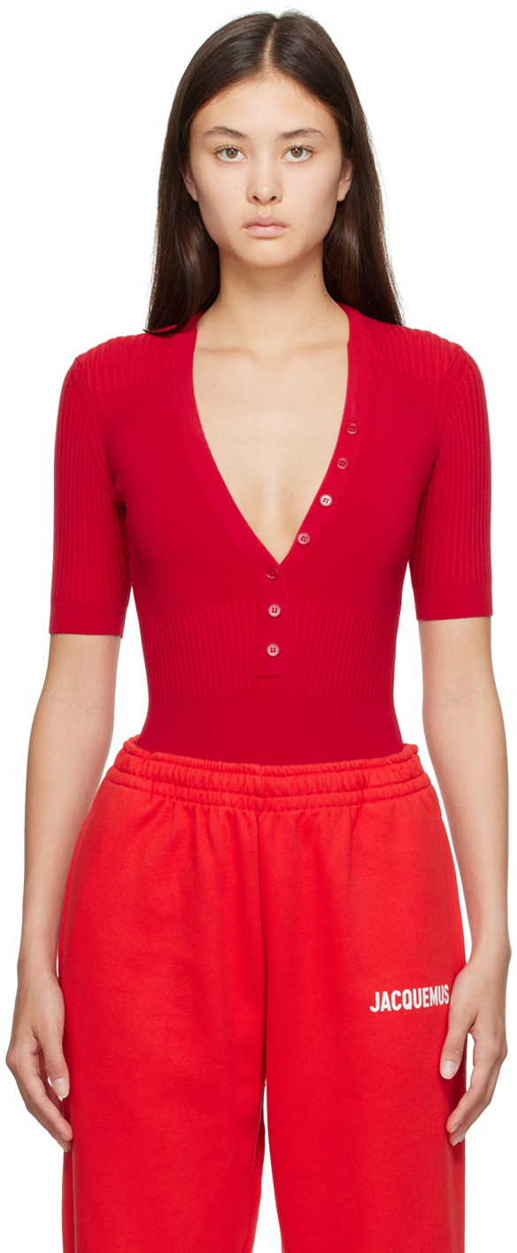 Jacquemus Red Le Chouchou 'Le body Yauco' Bodysuit Jacquemus
