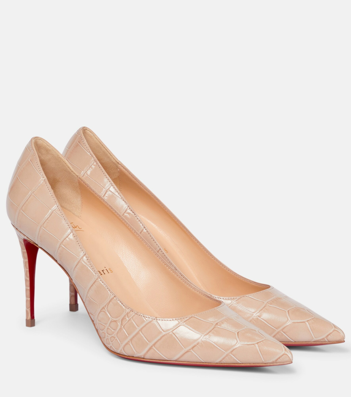Christian Louboutin - Kate 85 croc-effect leather pumps Christian Louboutin