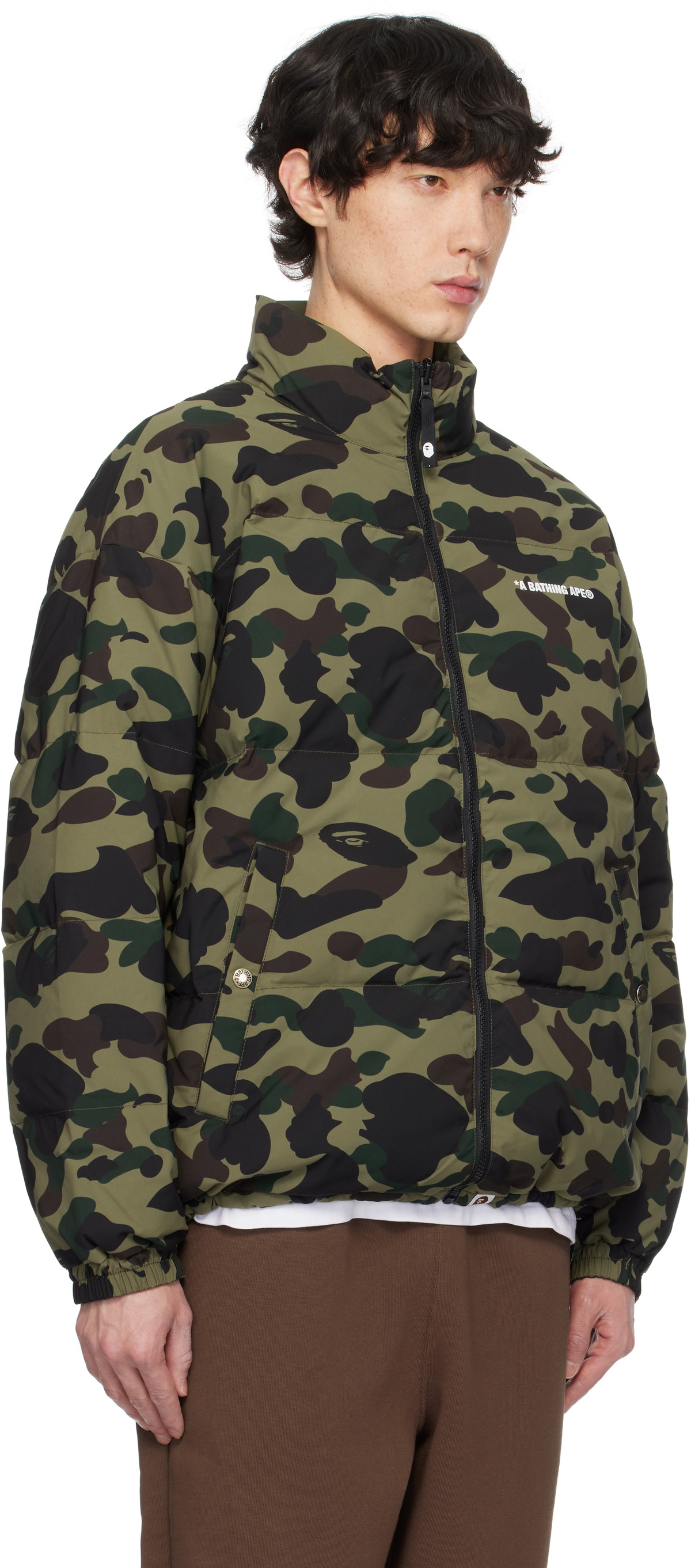BAPE Khaki 1st Camo Reversible Down Jacket A Bathing Ape BAPE Khaki 1st Camo Reversible Down Jacket A Bathing Ape