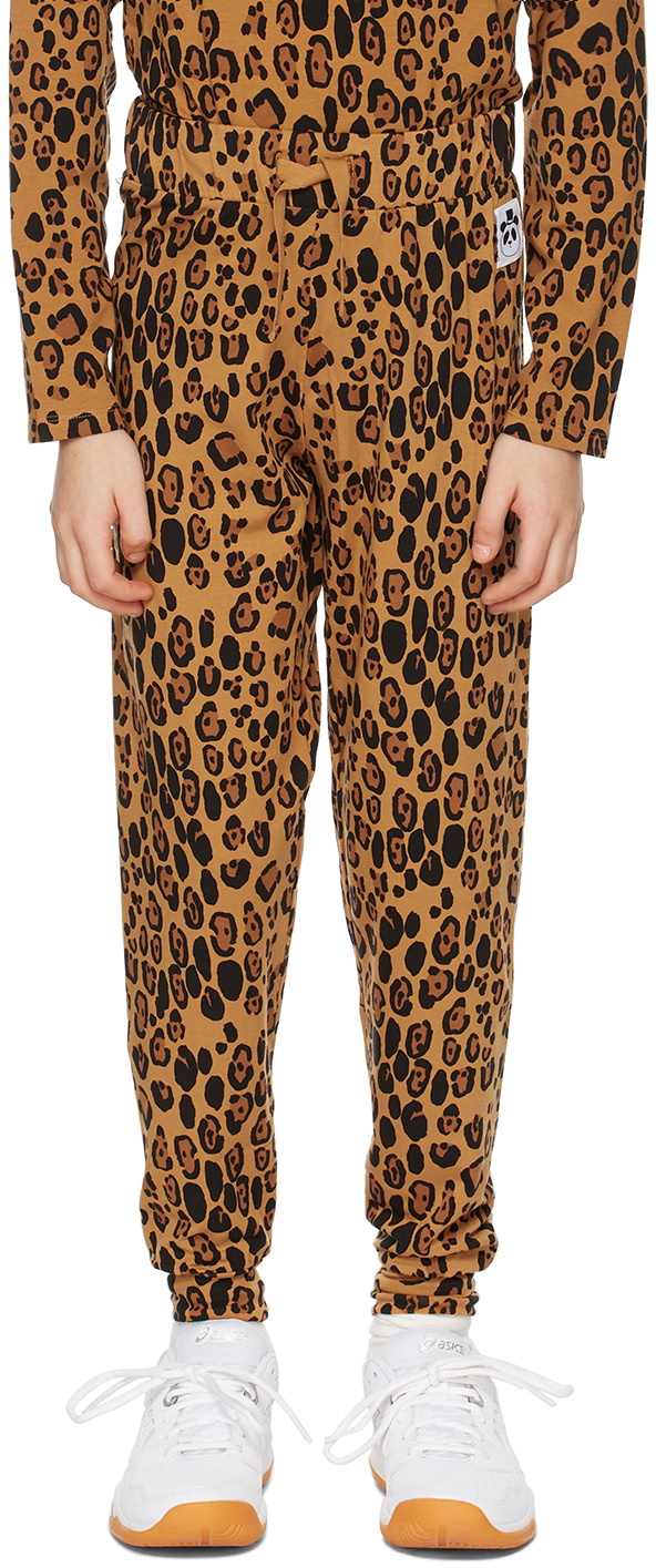 Mini Rodini Kids Beige Basic Leopard Lounge Pants Mini Rodini