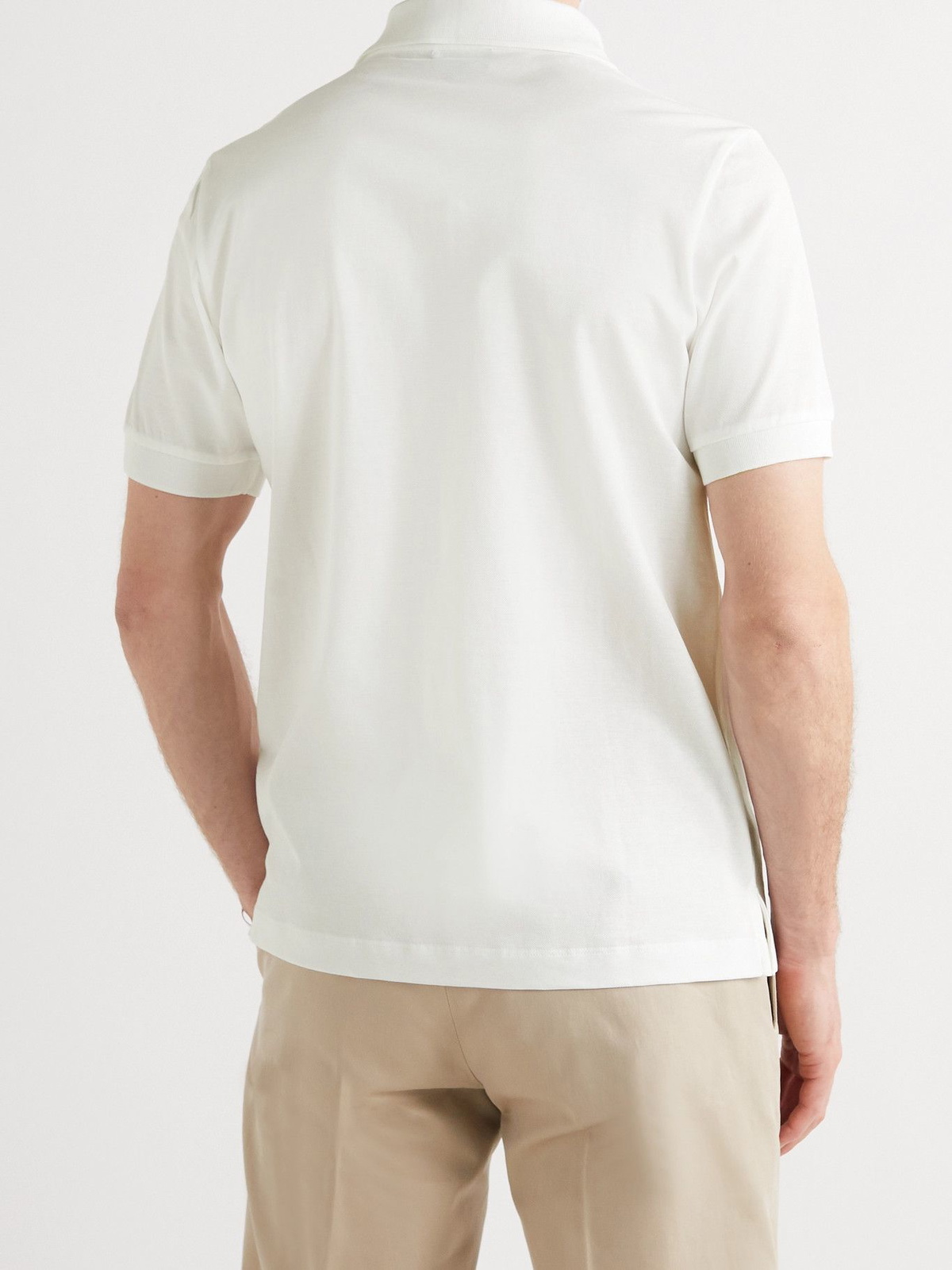 DUNHILL - Logo-Embroidered Cotton-Piqué Polo Shirt - White Dunhill