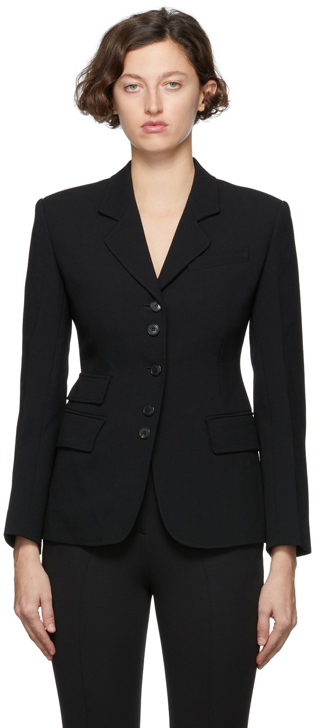 Recto Black Wool Single Breasted Blazer Recto