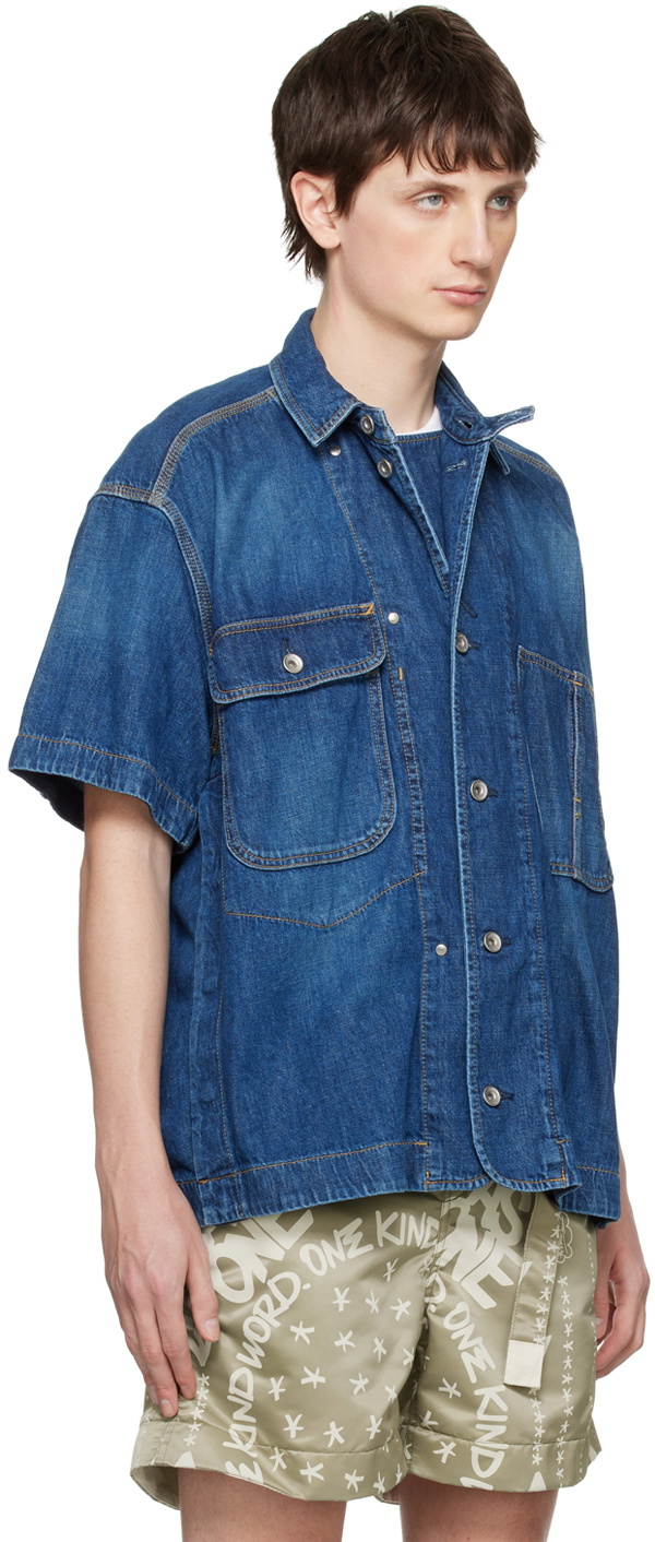 sacai Blue Buttoned Denim Shirt Sacai