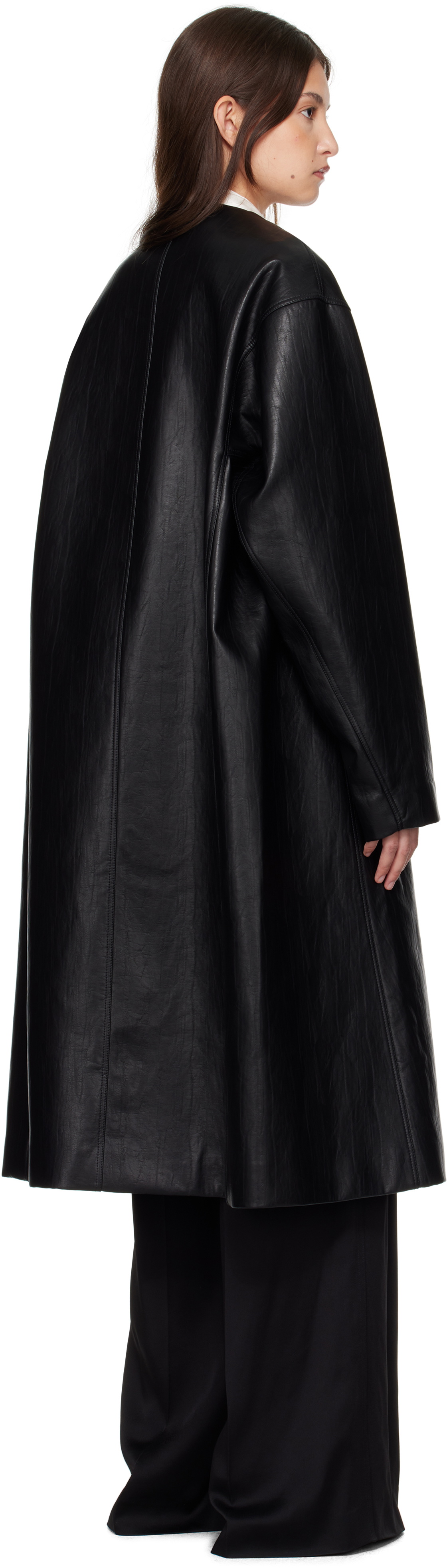 GIA STUDIOS Black Alexis Faux-Leather Coat GIA STUDIOS