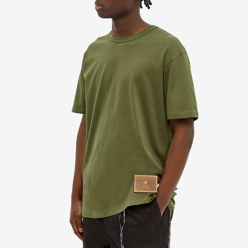MASTERMIND WORLD Men's Leather Patch Logo T-Shirt in Olive MASTERMIND WORLD