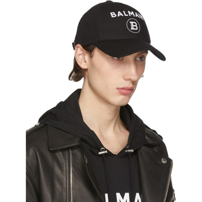 Balmain Black and White Logo Cap Balmain