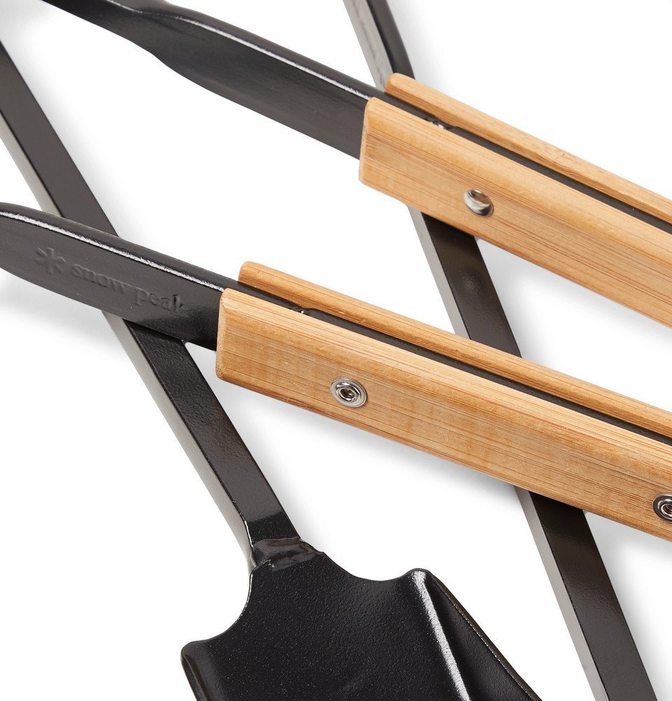 Snow Peak - Three-Piece Steel and Bamboo Fire Tool Set - Black Snow Peak