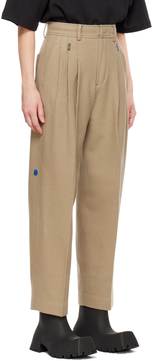 ADER error Beige Pleated Trousers ADER error