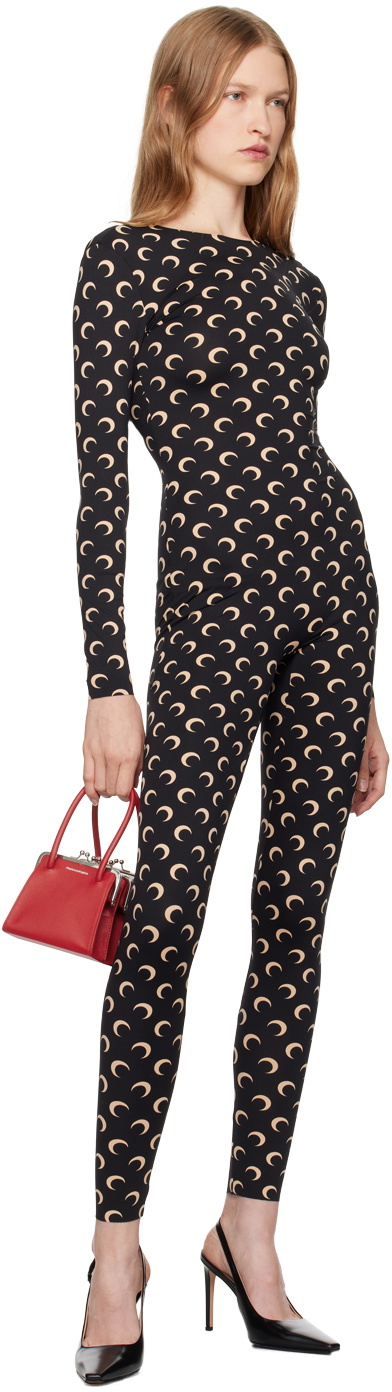 Marine Serre Black Recycled Jersey Moon Catsuit Marine Serre