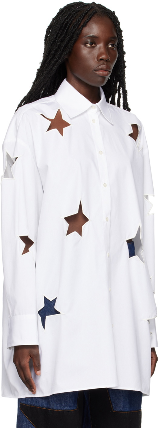 MSGM White Star Cut Out Shirt MSGM