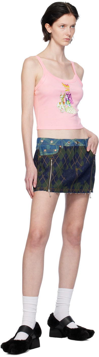 Anna Sui Pink Graphic Tank Top Anna Sui