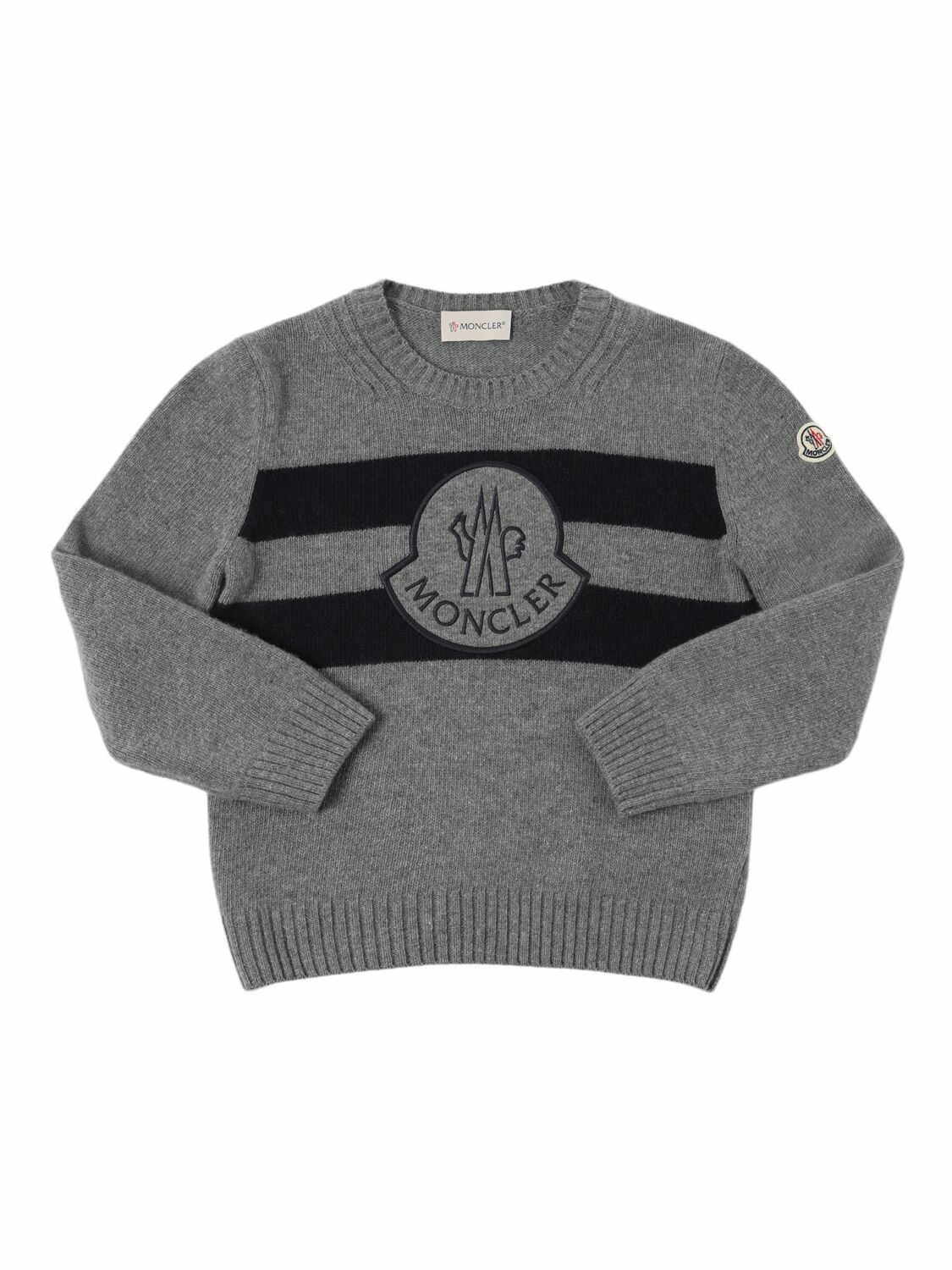 MONCLER Logo Carded Wool Knit Sweater Moncler
