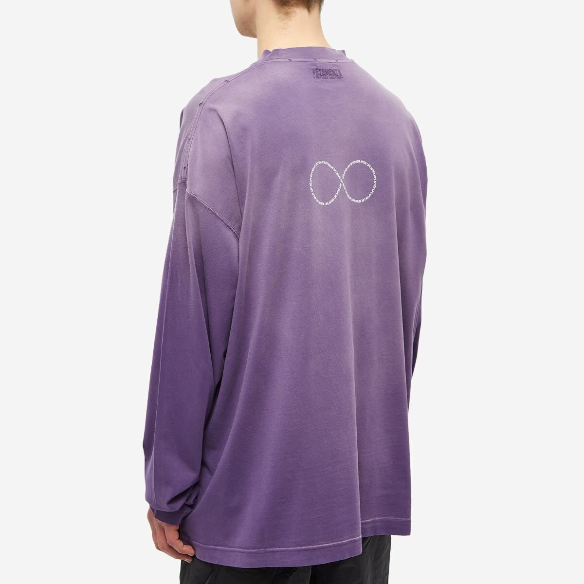 Vetements Men's Long Sleeve Life After Life T-Shirt in Washed Purple ...