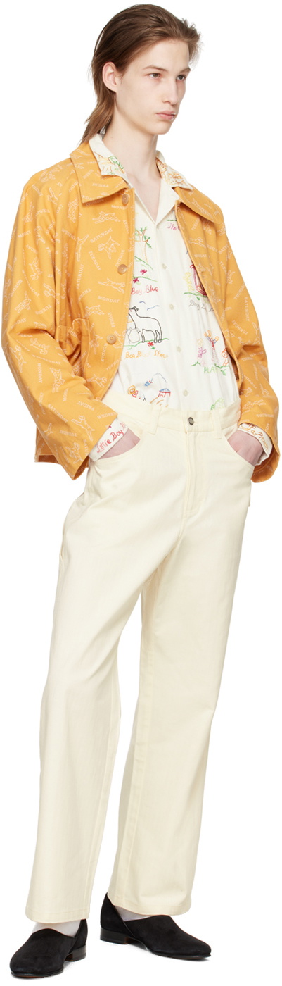 Bode Off-White Nursery Rhyme Long Sleeve Shirt Bode