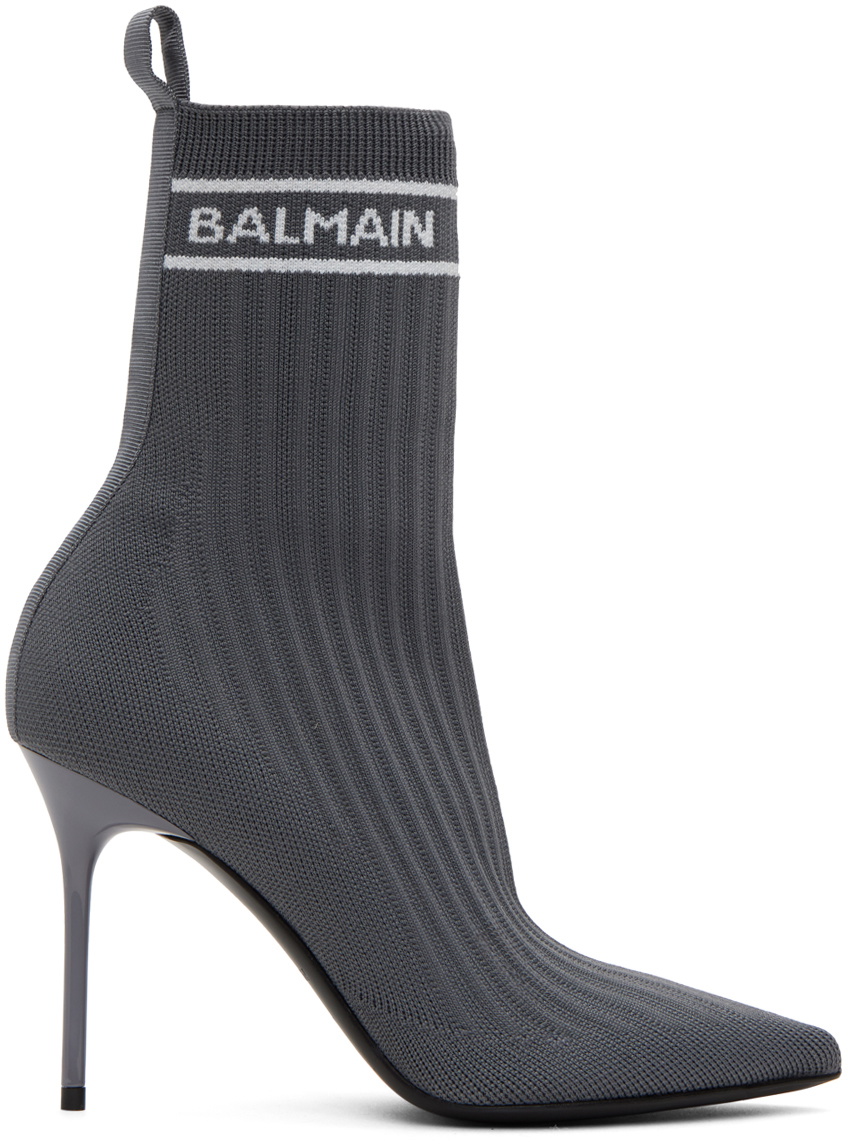 Balmain Gray Skye Boots Balmain