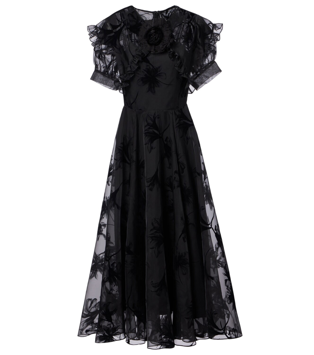Rodarte Ruffled floral organza midi dress Rodarte