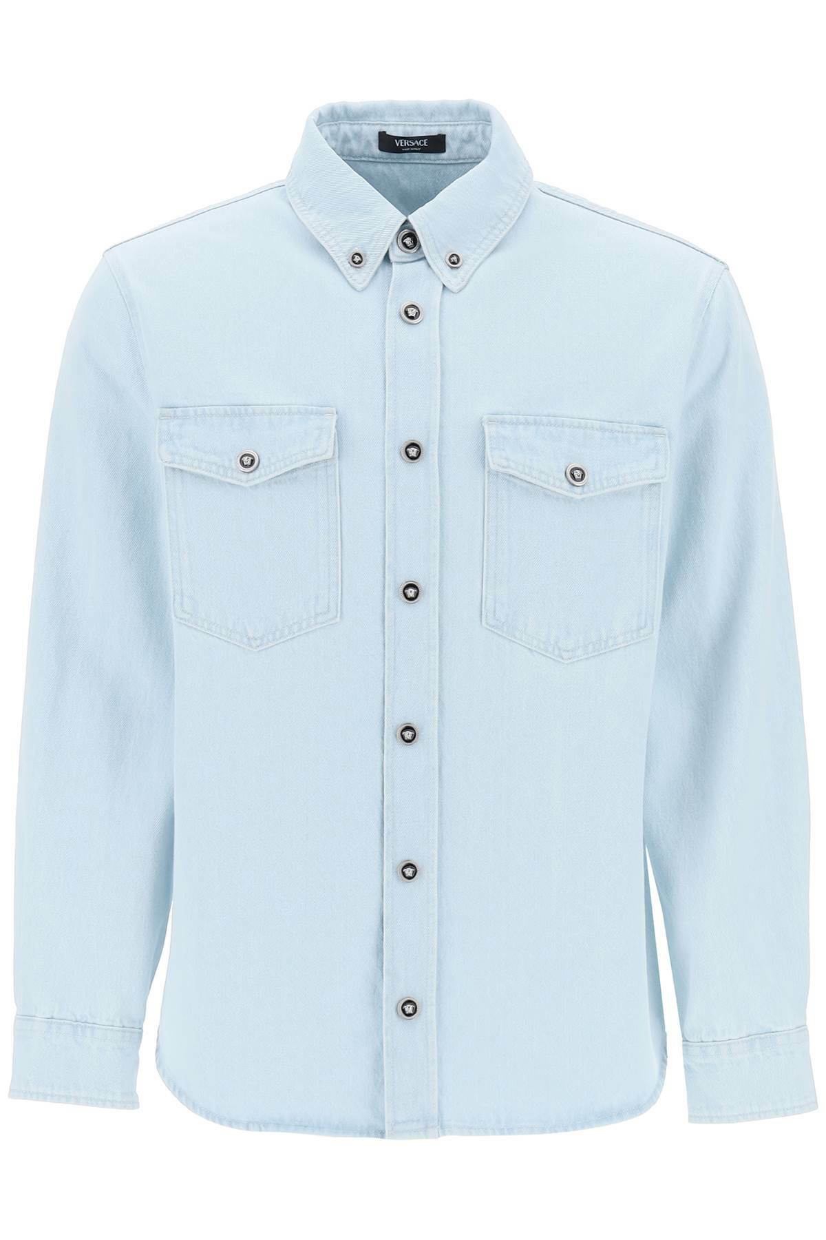VERSACE "medusa denim shirt Light blue Versace