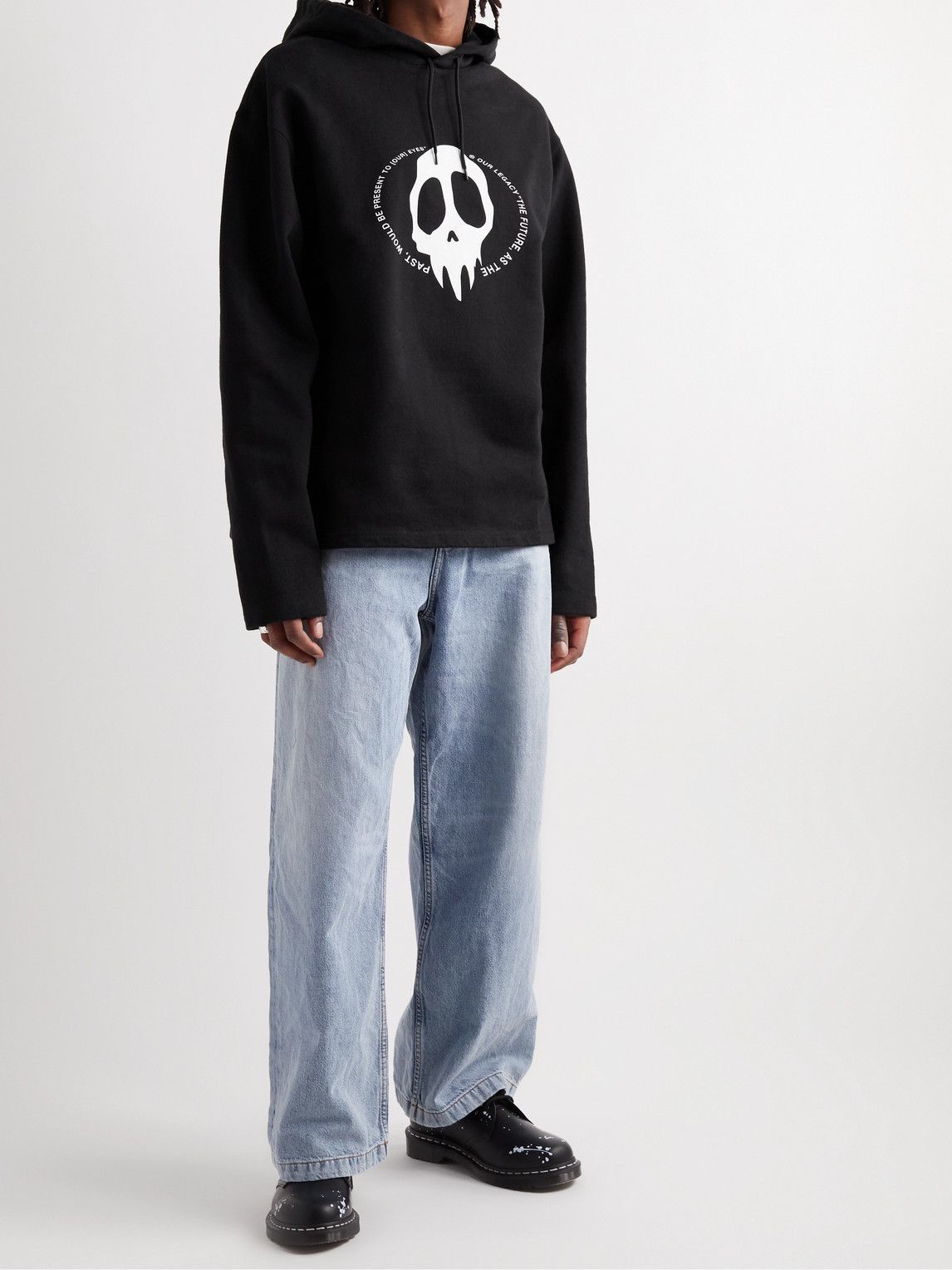 Our Legacy - Logo-Print Cotton-Jersey Hoodie - Black Our Legacy