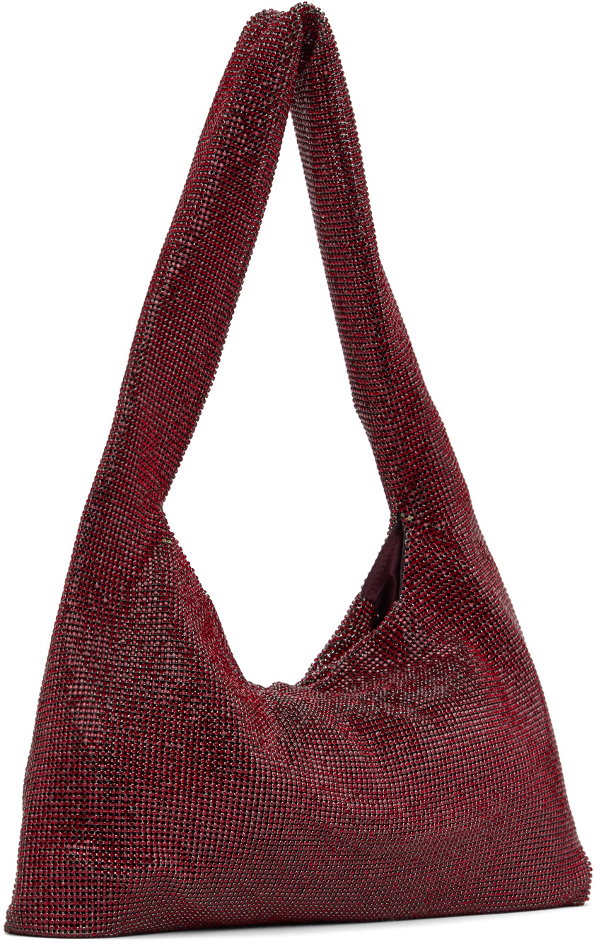 KARA Red Crystal Mesh Armpit Bag Kara