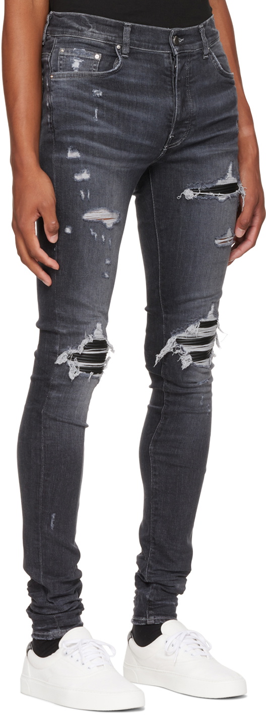 AMIRI Gray Leather MX1 Jeans Amiri