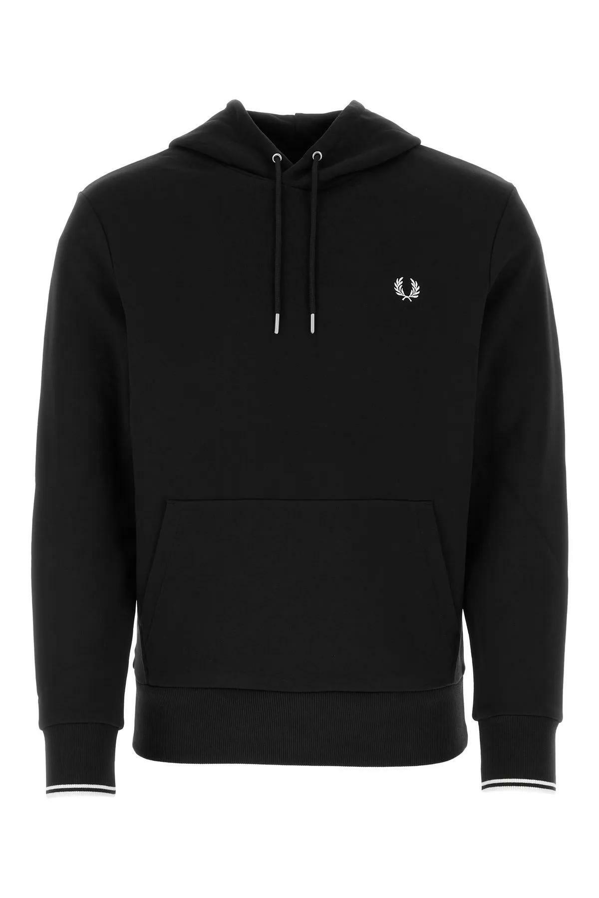 Fred Perry Black Cotton Sweatshirt Fred Perry