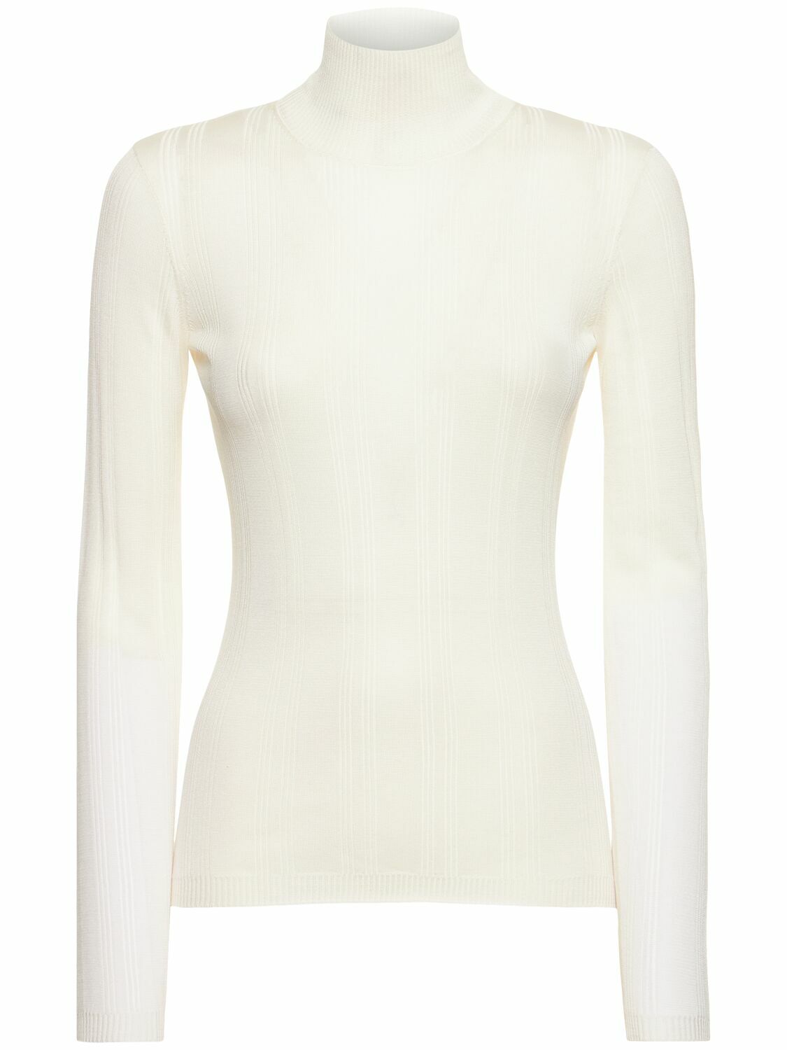 CARVEN Silk Ribbed Knit Top Carven