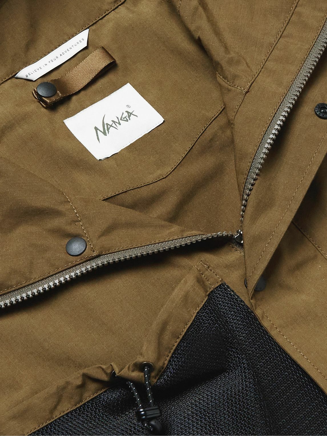 Nanga - Takibi Mesh-Trimmed Shell Hooded Jacket - Brown Nanga