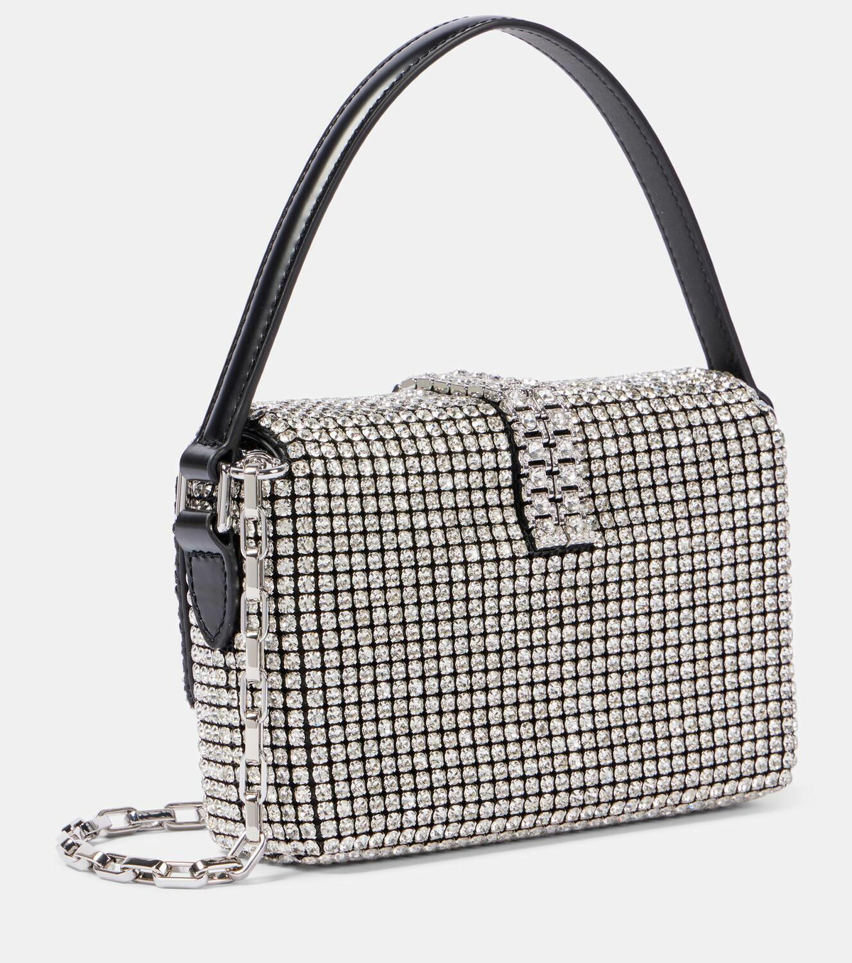 Self-Portrait Embellished leather-trimmed tote bag Self-Portrait
