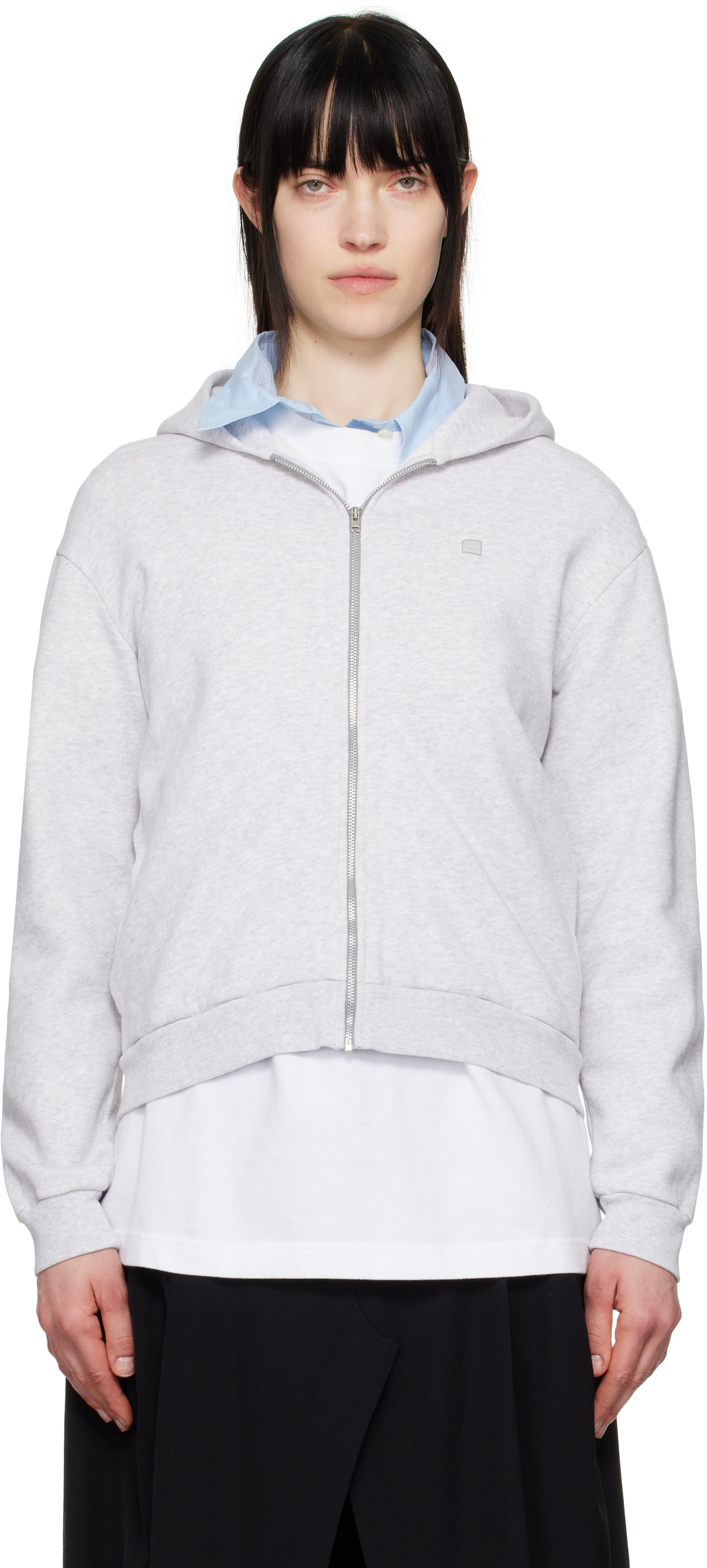 Acne Studios Gray Zipper Hoodie Acne Studios