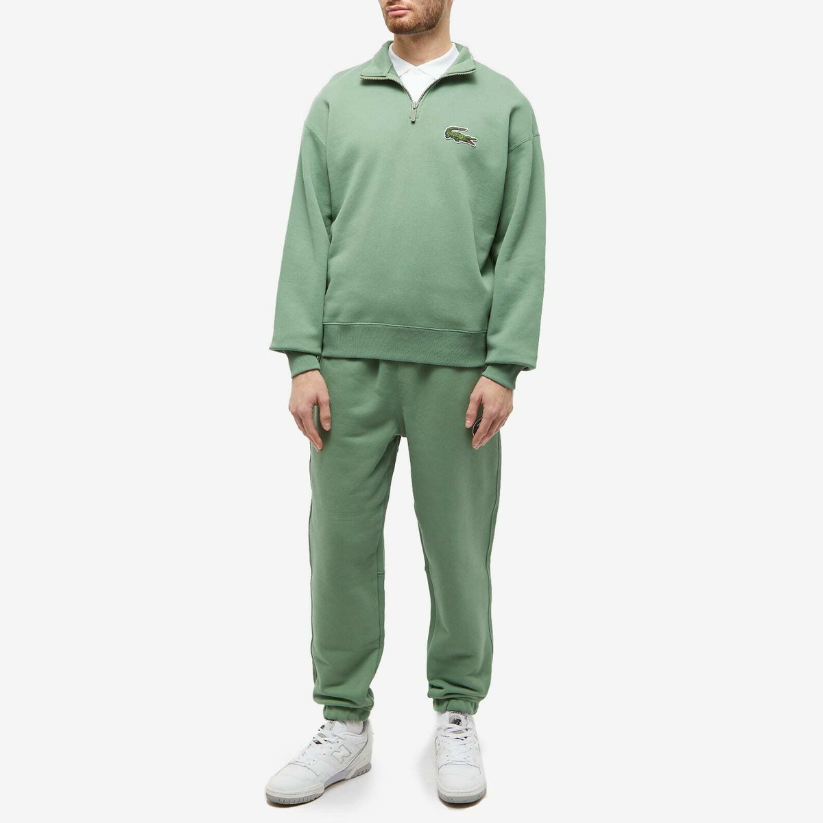 Lacoste Men's Robert Georges Half Zip Sweat in Ash Green Lacoste