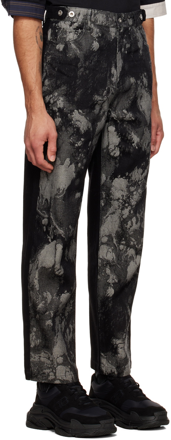 Feng Chen Wang Black Paneled Jeans Feng Chen Wang