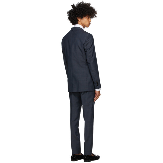 Burberry Blue Check Slim Suit Burberry