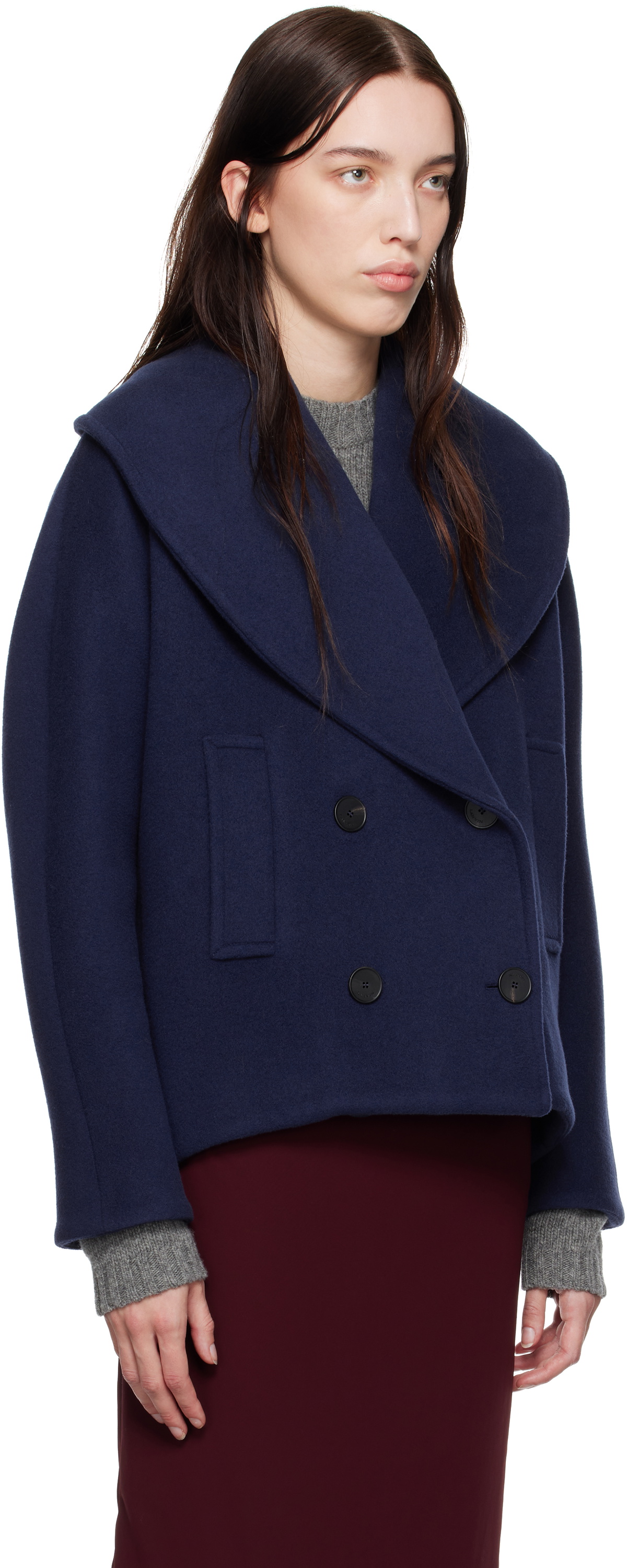 Lanvin Navy Cocoon Peacoat Lanvin