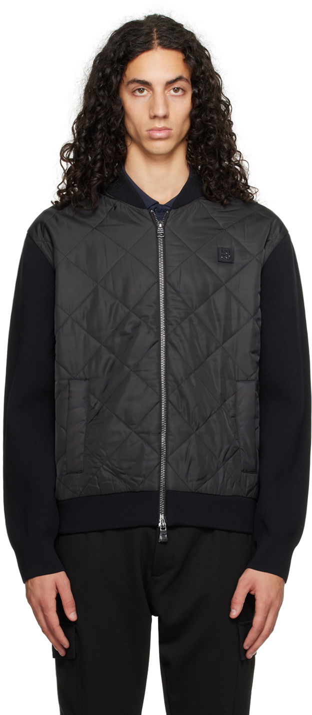 Hugo Black Zip Bomber Jacket Hugo Boss