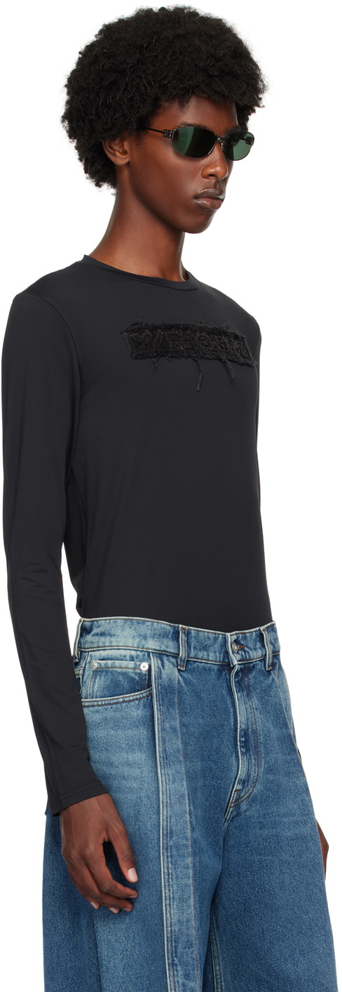 Y/Project Black Logo Patch Long Sleeve T-Shirt Y/Project