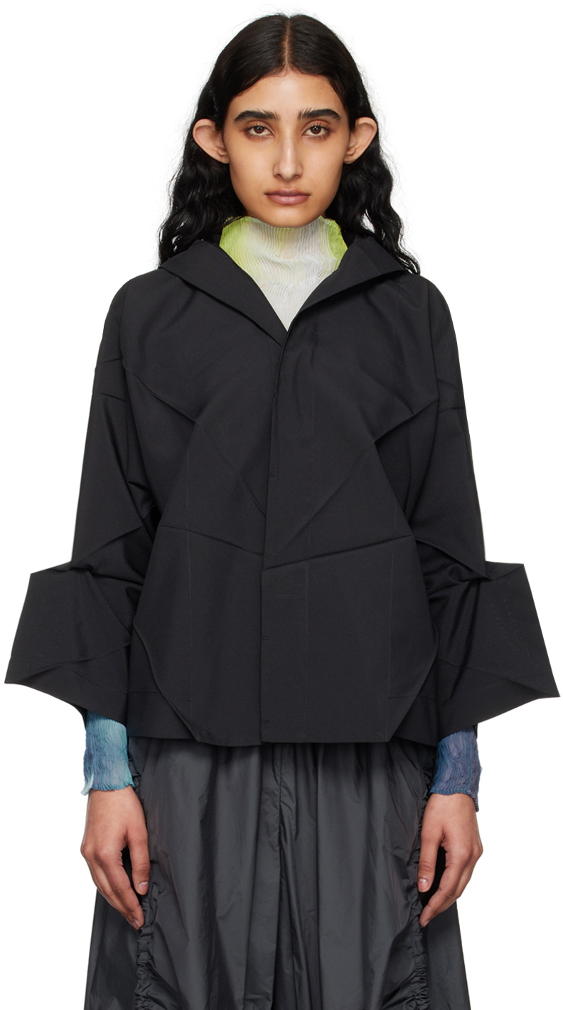 132 5. ISSEY MIYAKE Black Solid Jacket 132 5. ISSEY MIYAKE