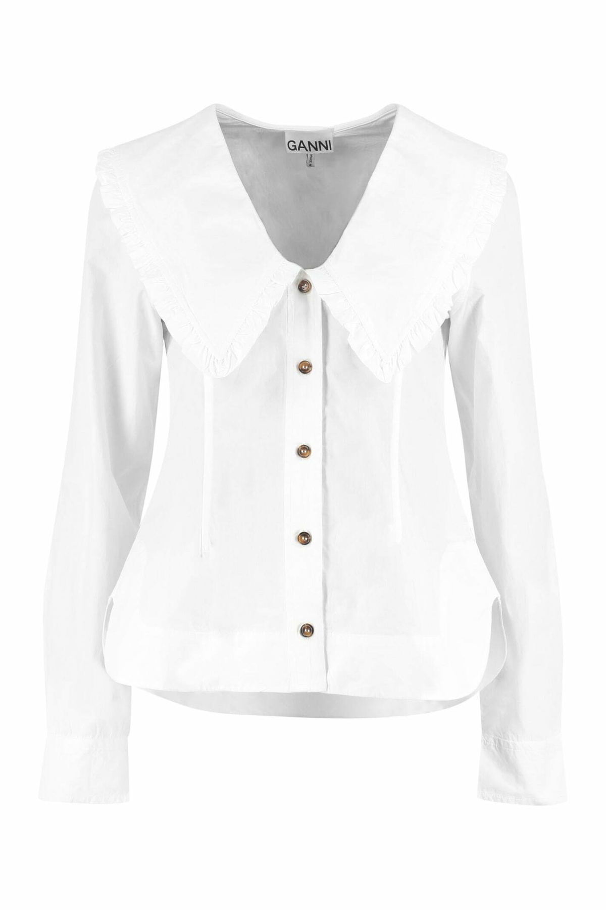 Ganni Maxi Collar Cotton Shirt GANNI