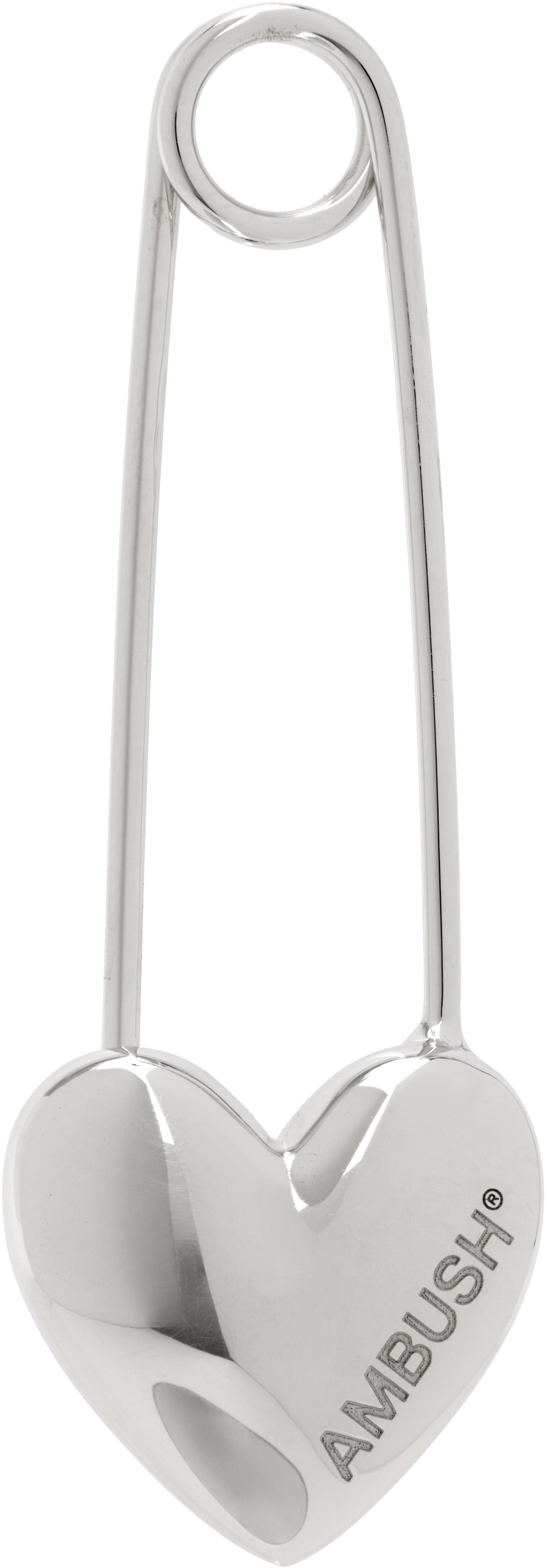 AMBUSH Silver Heart Safety Pin Single Earring Ambush