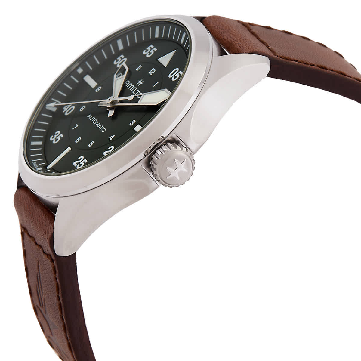 Hamilton Khaki Aviation Pilot Automatic Green Dial Watch H76305560 Hamilton