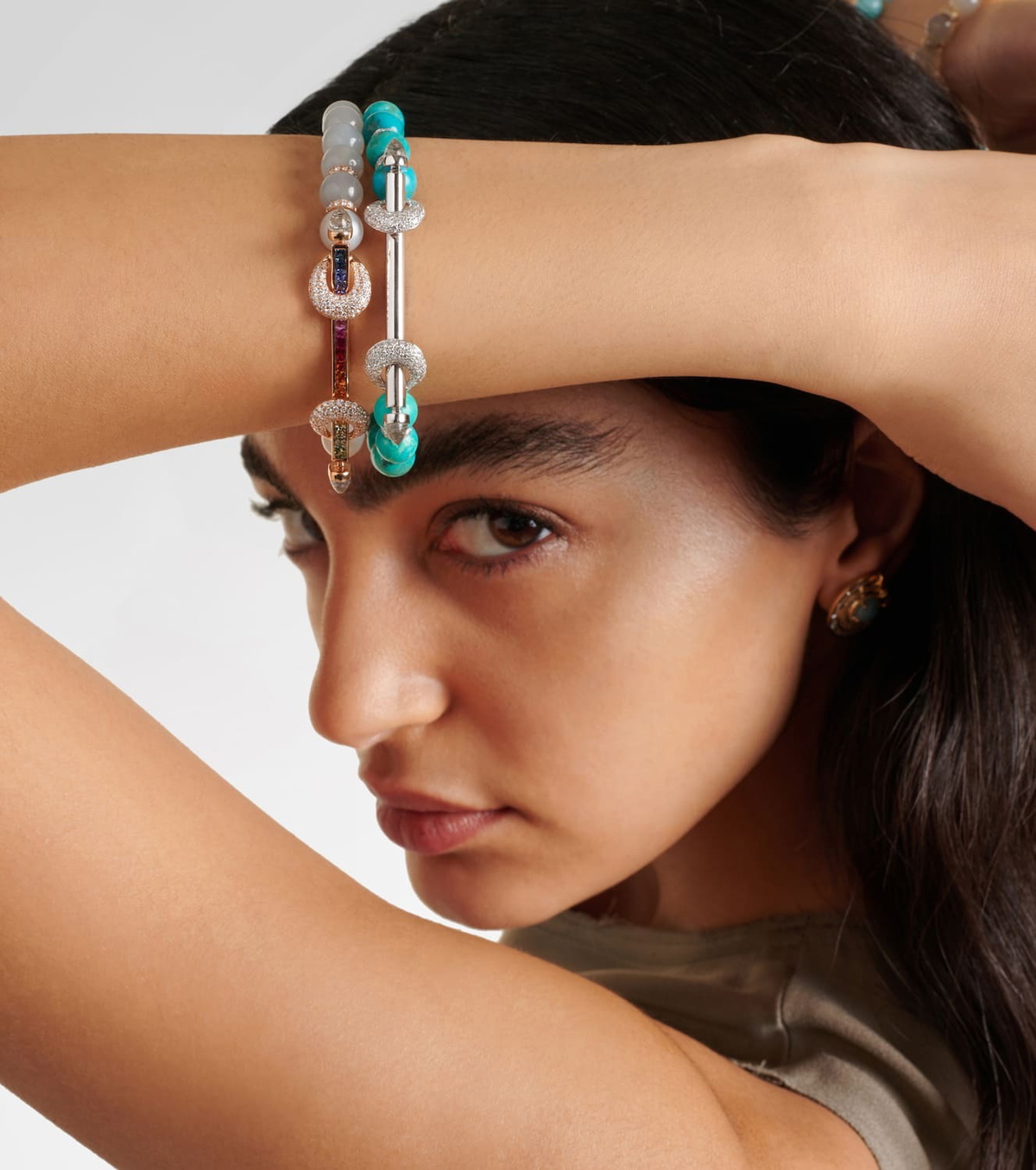 Ananya Chakra 18kt white gold bracelet with gemstones Ananya