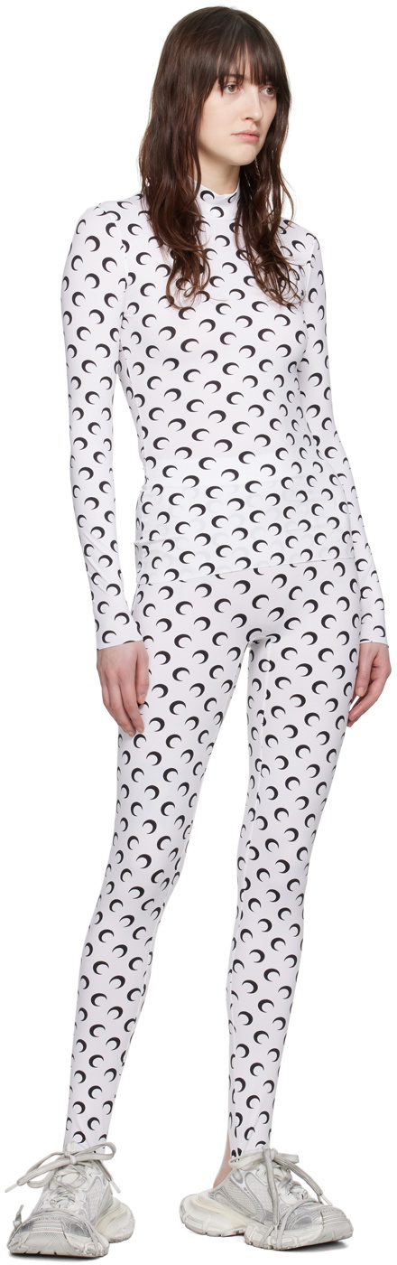 Marine Serre White Second Skin Turtleneck Marine Serre