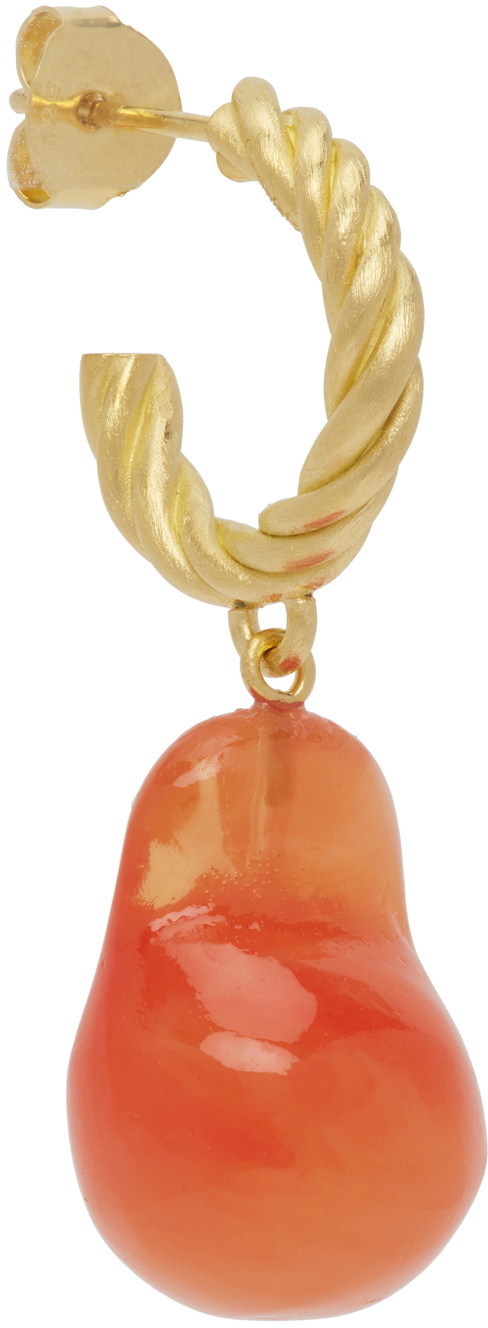 Completedworks Gold & Orange Hoop Single Earring Completedworks