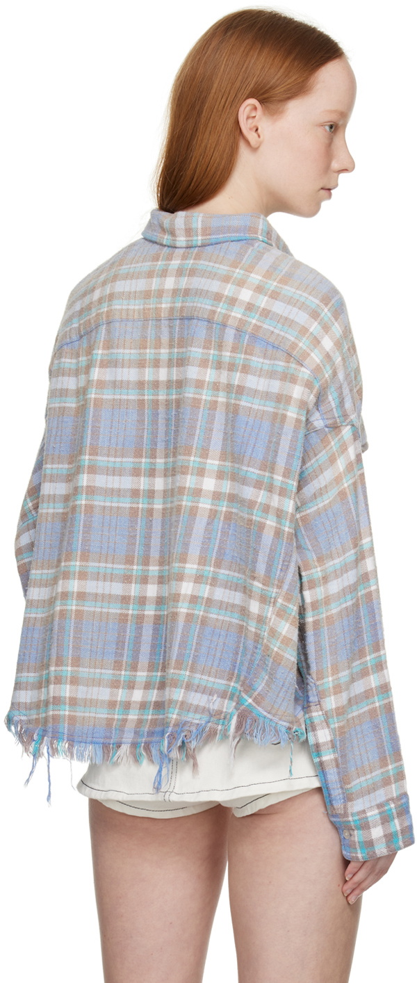 R13 Blue Cropped Shirt R13