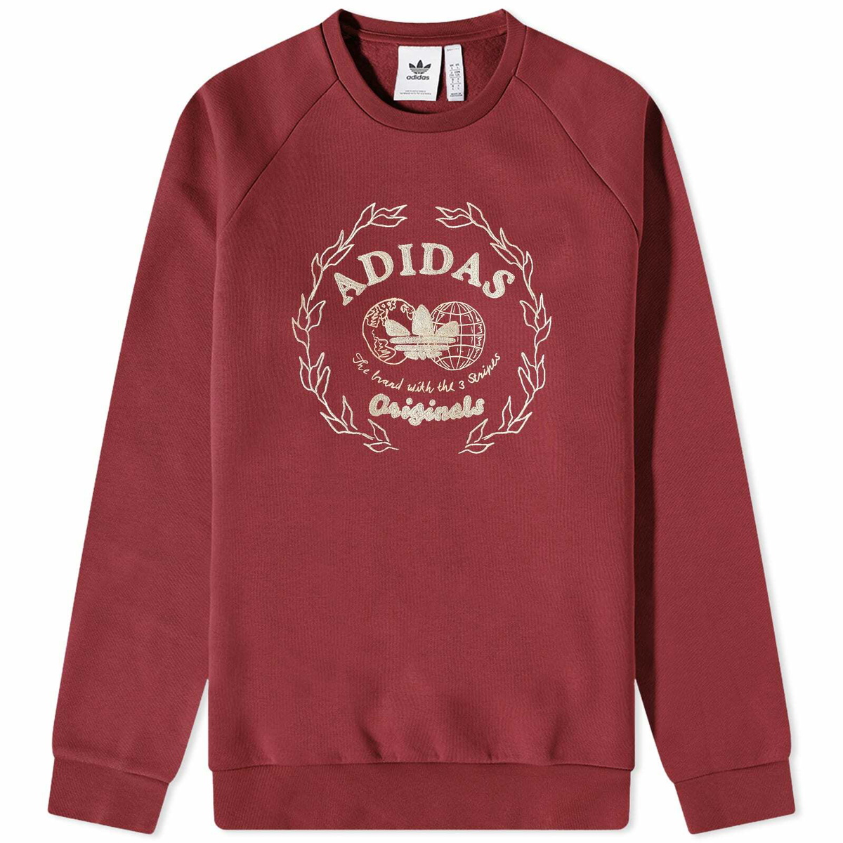 Adidas Men's Crew Sweat in Shadow Red adidas