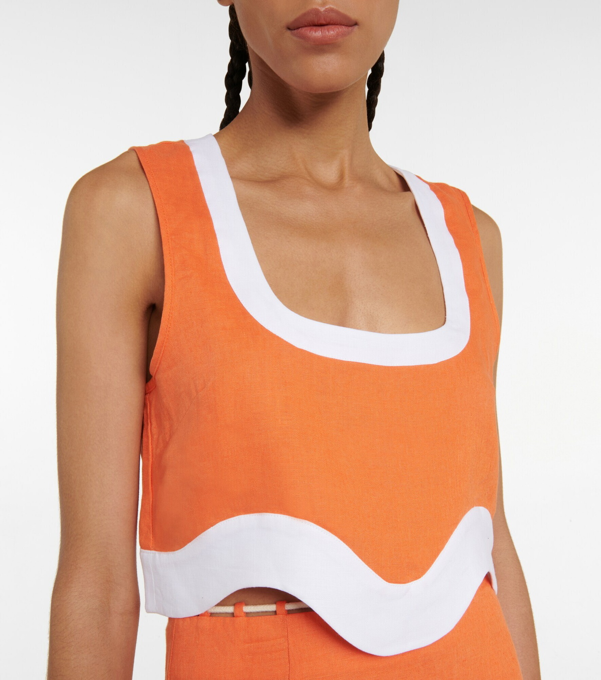 Staud - Livia linen crop top Staud