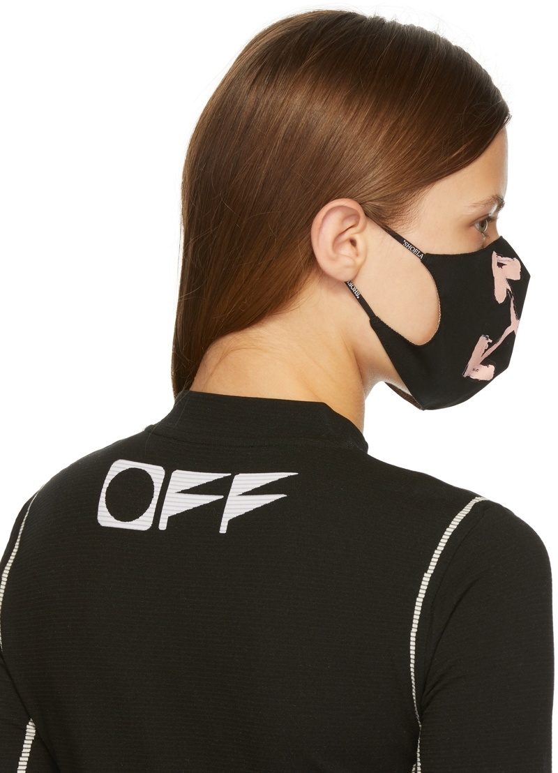 Off-White Black & Pink Painted Arrows Mask Off-White
