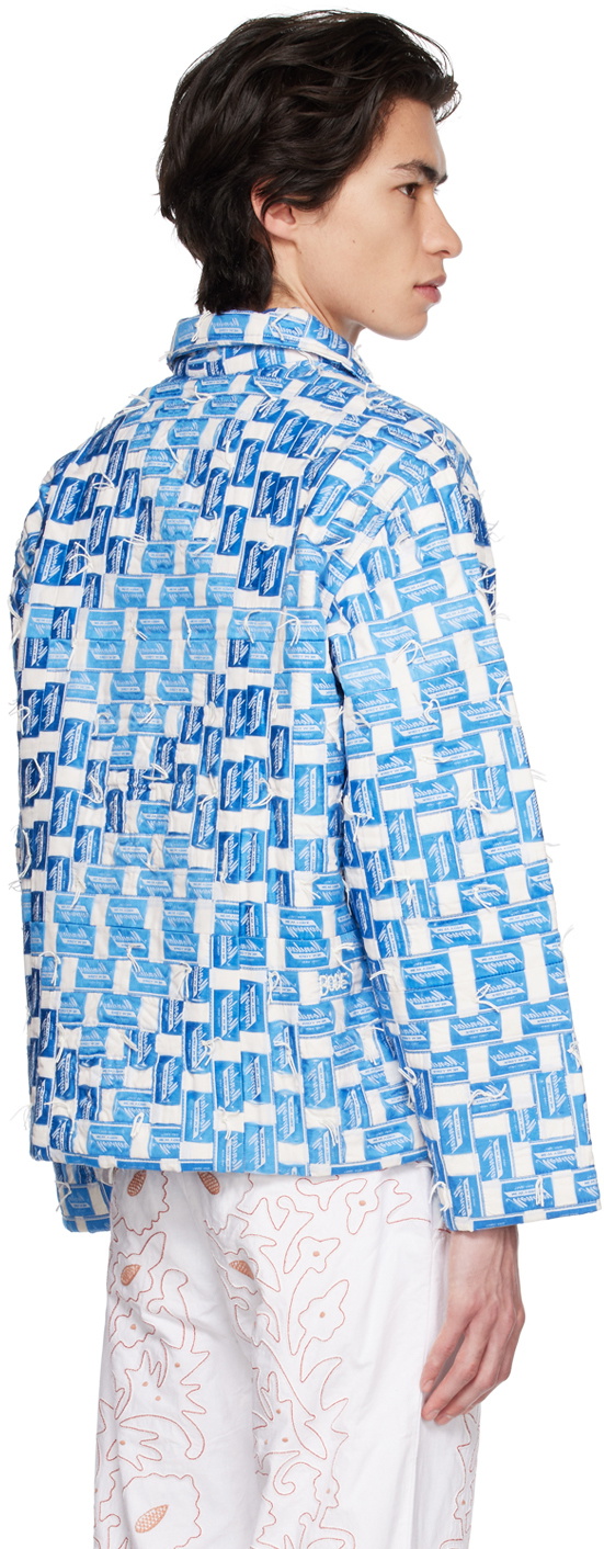 Bode Blue & Off-White Monday Label Jacket Bode