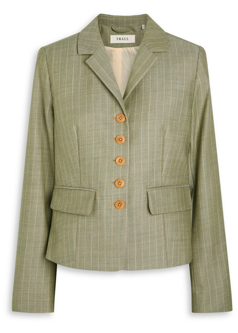 Skall Studio Blonde Pinstripe Wool Jacket Grey Skall Studio