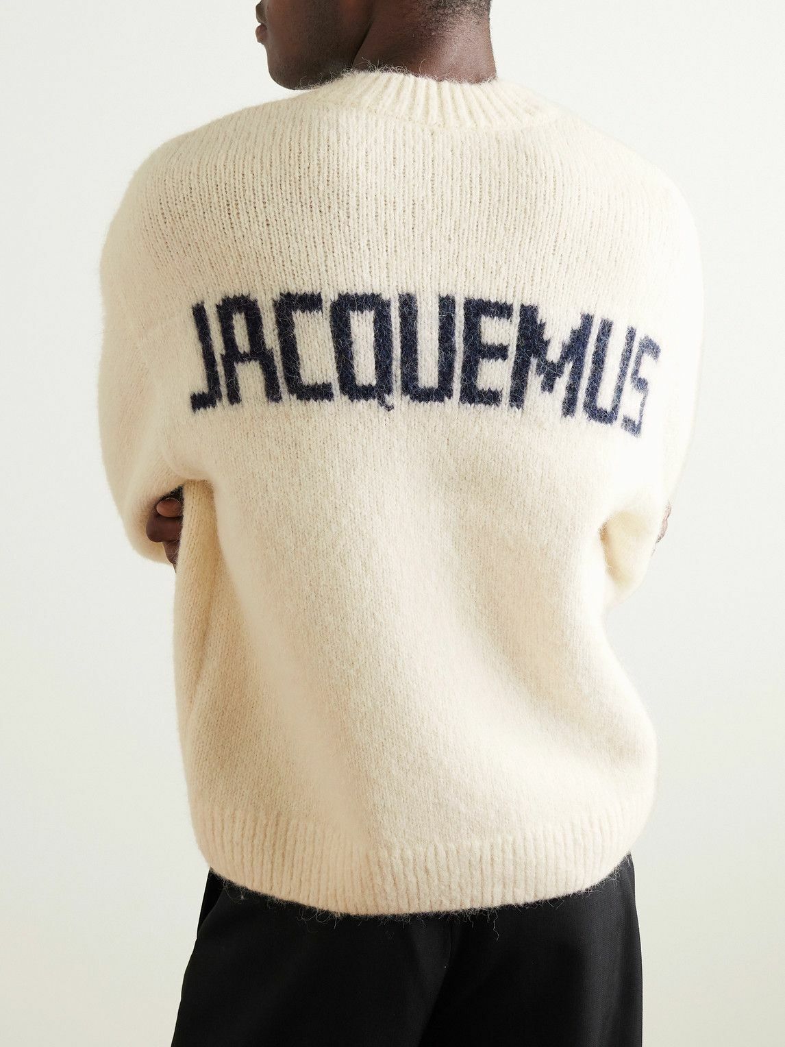 Jacquemus - Logo-Intarsia Alpaca-Blend Sweater - Neutrals Jacquemus