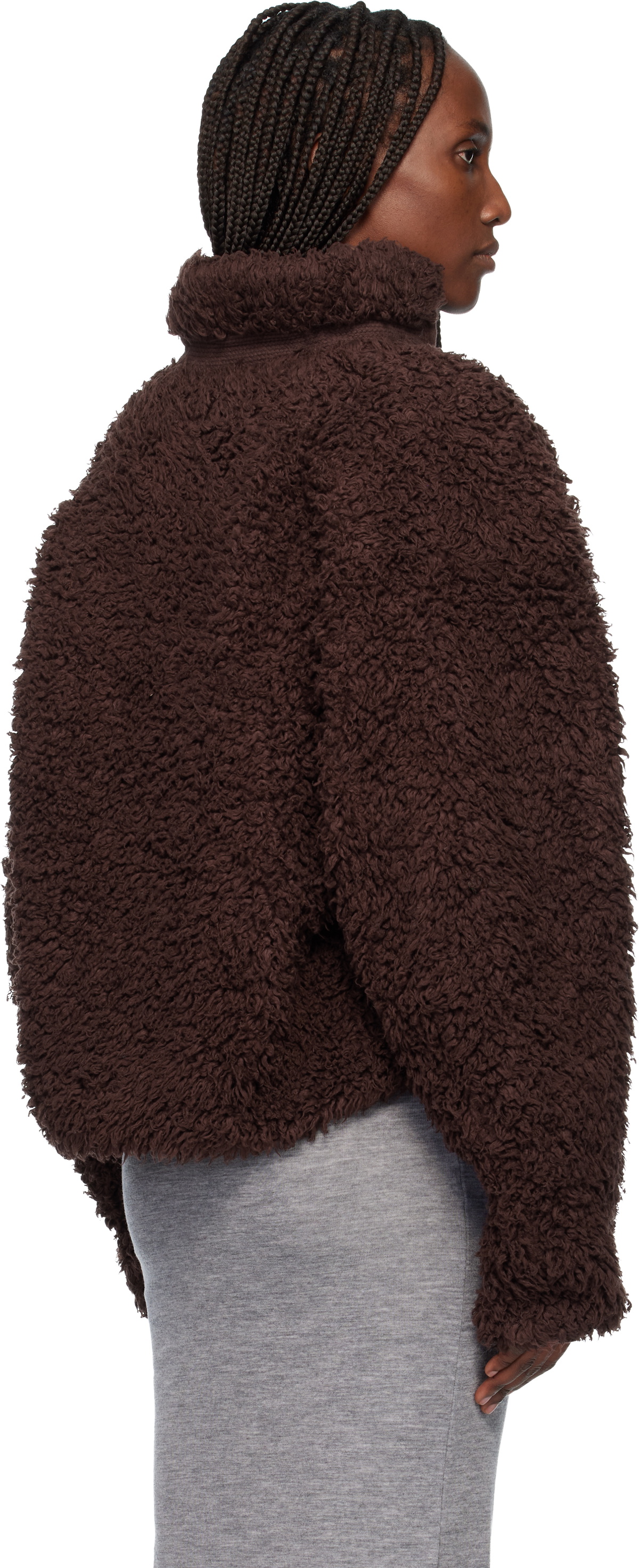 Jil Sander Brown Natural Cotton Faux-Shearling Jacket Jil Sander